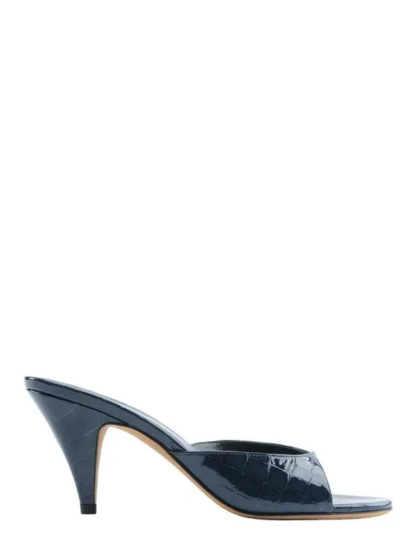 JUDE Haze Sandal Ink Croc Embossed Leather - Blue