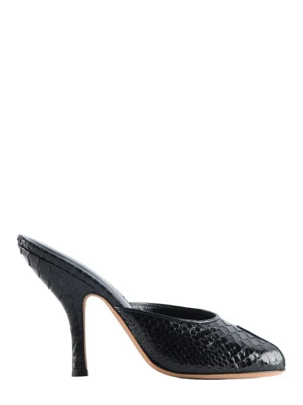JUDE Date Mule Python Leather - Black