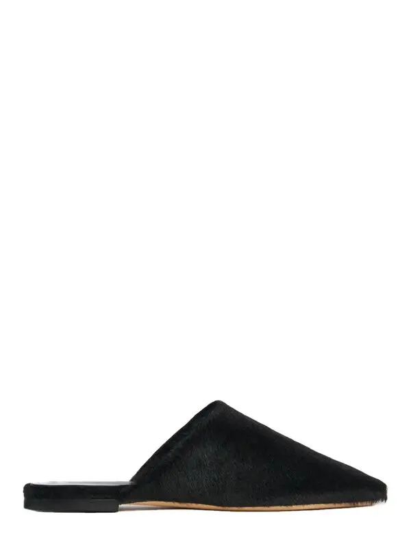 JUDE Floor Slide In Pony Leather - Black
