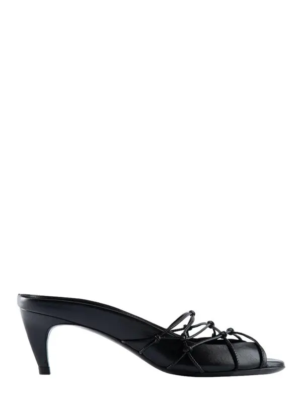 MY STORE Knotty Sandal In Leather - Black
