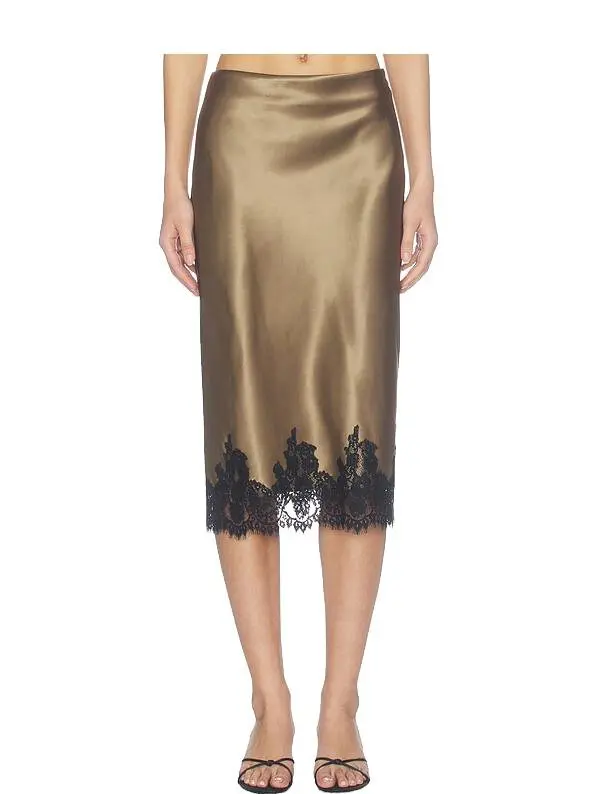 MORE TO COME Bethanie Midi Skirt - Olive