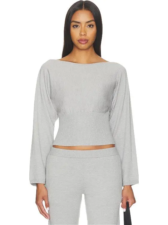 LOVERS AND FRIENDS Liza Off Shoulder Sweater - Grey