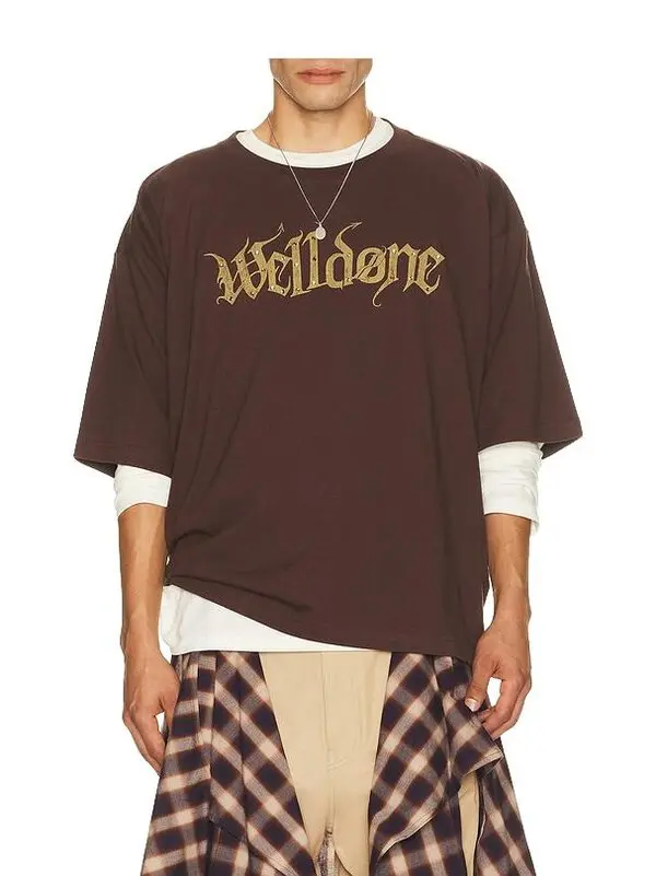 We11Done Devil Arms Up T-shirt - Brown