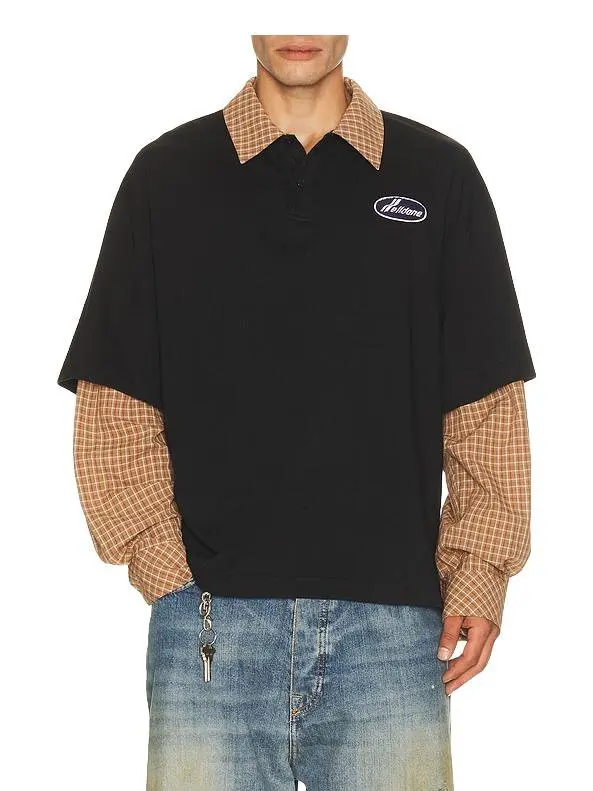 We11Done Polo Layered Shirt - Black