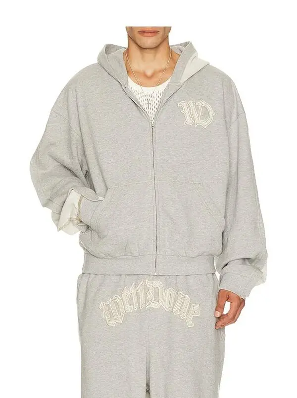 We11Done Inside-out Zip Up Hoodie - Grey