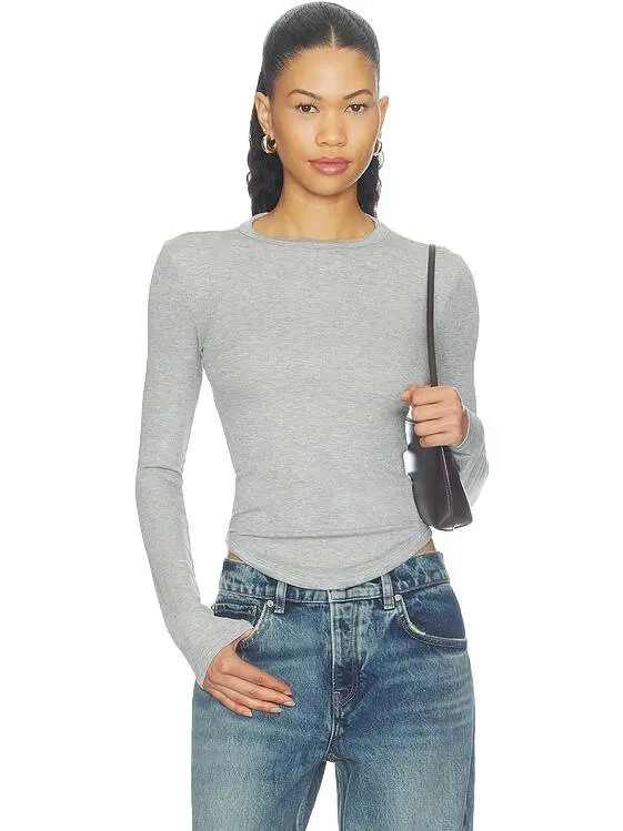 THE LINE BY K Simon Long Sleeve Top In Grey - Heather Grey