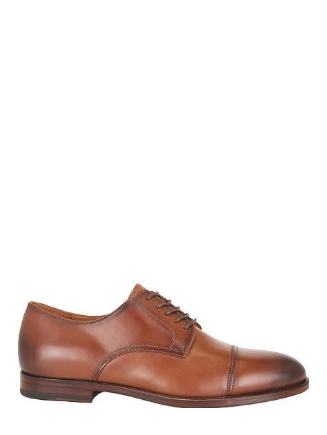Polo Ralph Lauren Owen Leather Captoe Derby Dress Shoe In Brown - Tan