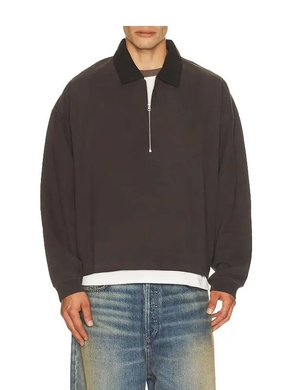 AGOLDE Darius Polo Sweater In Brown - Forge