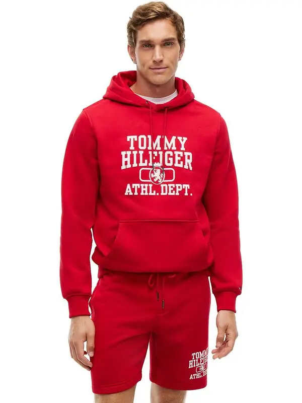 Tommy Hilfiger Athletic Department Logo Hoodie - Medium Red