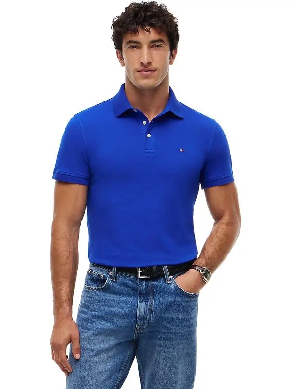 Tommy Hilfiger Slim Fit Stretch Pique Polo - Cobalt