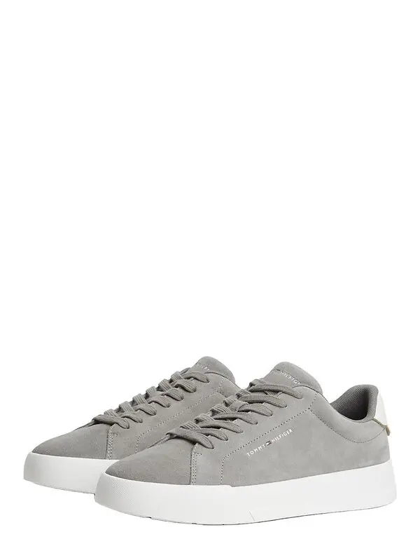 Tommy Hilfiger Tommy Logo Suede Court Sneaker - Hydrogen Grey