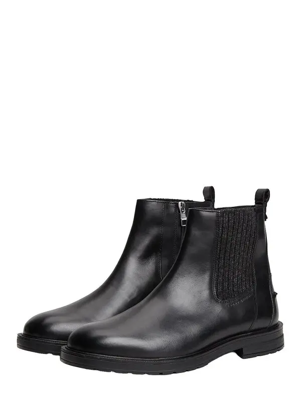 Tommy Hilfiger Leather Chelsea Boot - Black