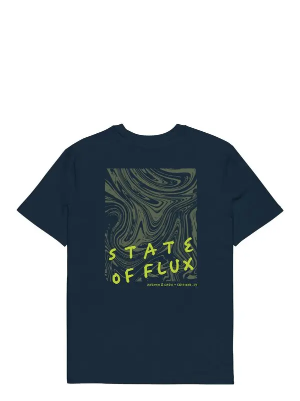 ANCHOR & CREW Navy Seventeen State Of Flux Editions Organic Cotton T-shirt - Blue