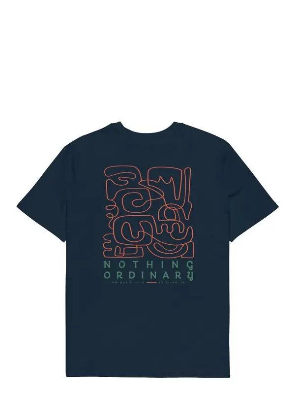ANCHOR & CREW Navy Sixteen Nothing Ordinary Editions Organic Cotton T-shirt - Blue