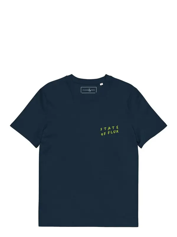 ANCHOR & CREW Navy Seventeen State Of Flux Editions Organic Cotton T-shirt - Blue
