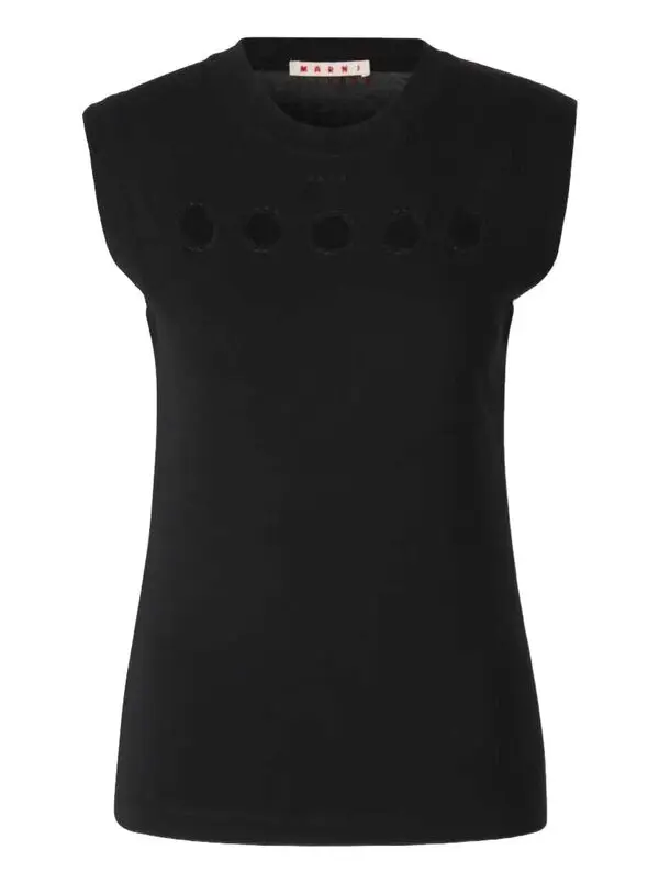 Marni Sleeveless Tank Top With Cut-outs - Black
