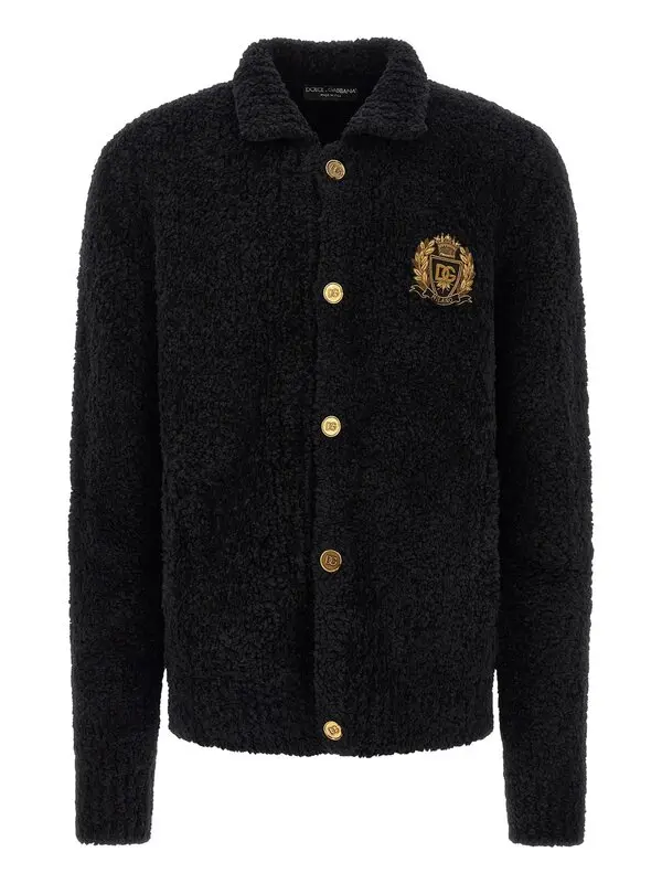 Dolce & Gabbana Heraldic Coat Of Arms Cardigan - Black