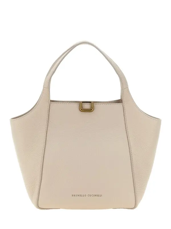 Brunello Cucinelli Sartorial Bucket' Small Handbag - Beige