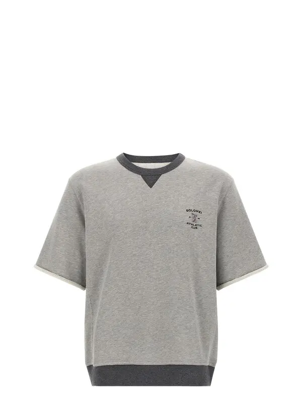Brunello Cucinelli Solomei Athletic Club' Embroidered Sweatshirt - Gray