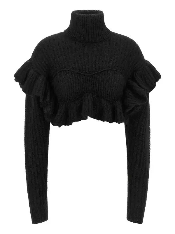 Elisabetta Franchi Ruffle Sweater - Black