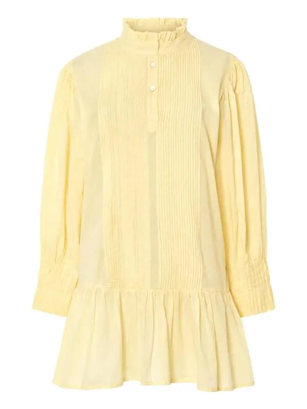 PAR Y ESCALA Sequin Ruffle Mini Dress - Yellow