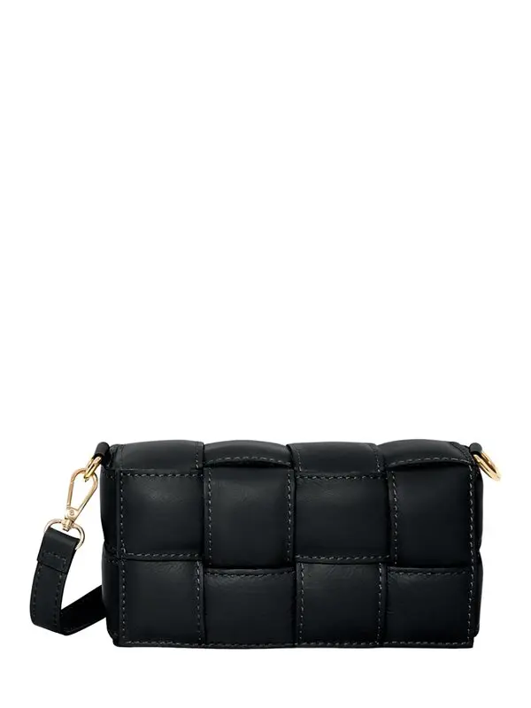 BETSY & FLOSS Serena Woven Crossbody Handbag - Black