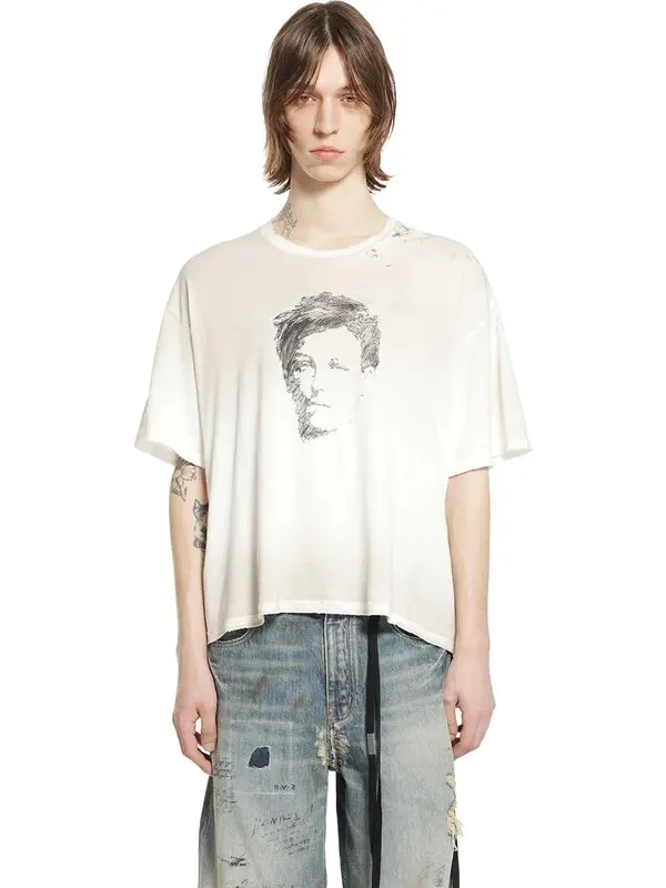 ANN DEMEULEMEESTER Lu Portrait Print T-shirt - White