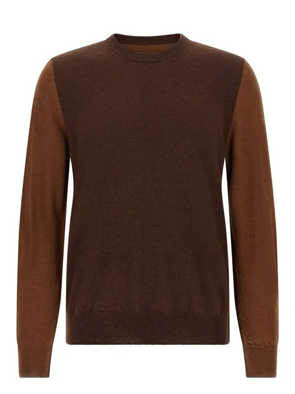 MAISON MARGIELA Two-tone Knitted Jumper - Brown