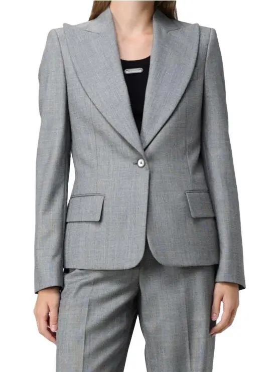 Alexander McQueen Long-sleeve Suit Jacket - Gray