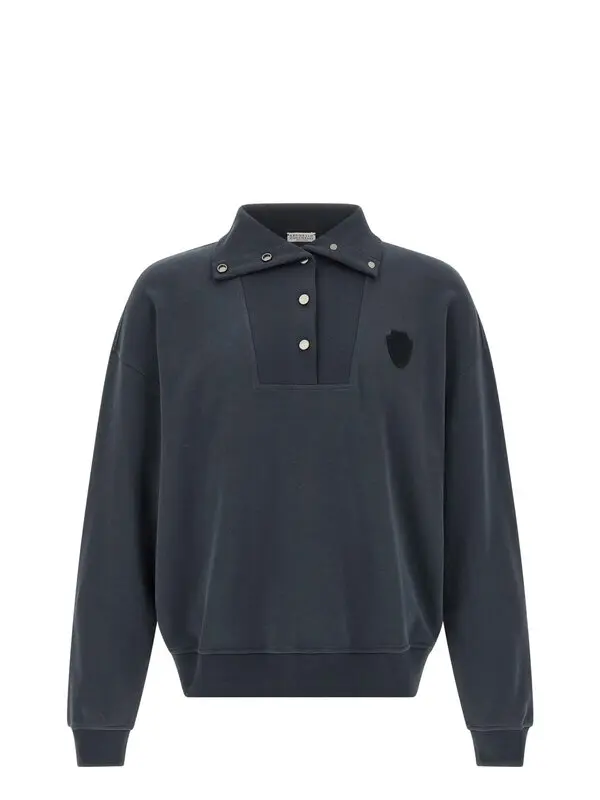 Brunello Cucinelli Smooth' Sweatshirt - Black