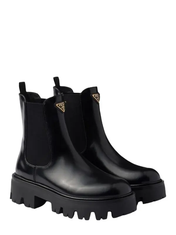 Prada Round-toe Short Boots - Black