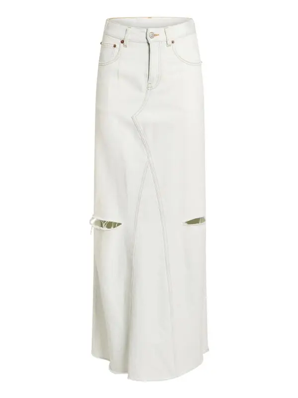 MAISON MARGIELA Light-wash Denim A-line Skirt - Blue