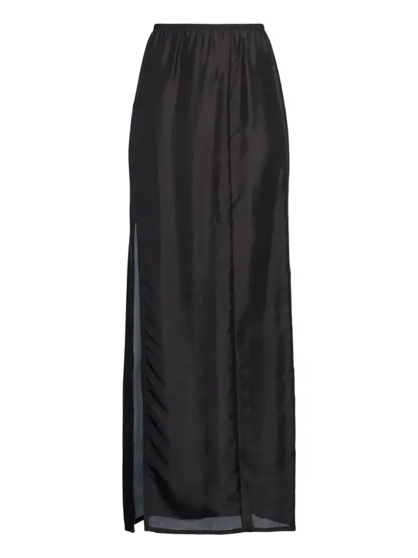 MAISON MARGIELA Solid Satin Midi Skirt - Black