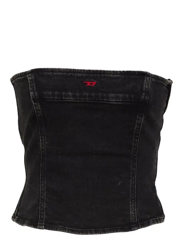 DIESEL® Strapless Denim Top - Black