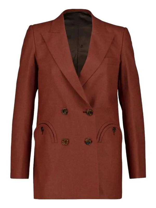 BLAZÉ MILANO Patea Everyday Double-breasted Tailored Jacket - Rust-red