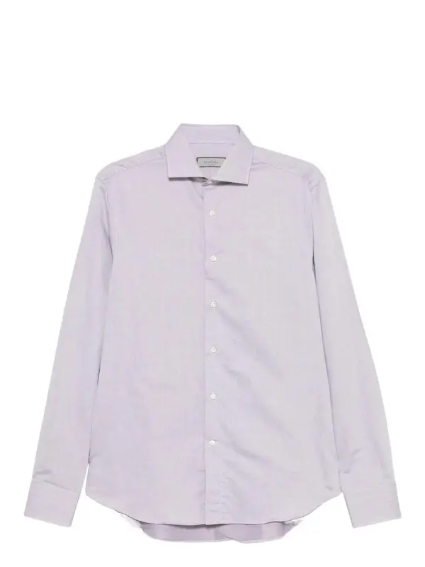 Canali Spread-collar Button-up Shirt - Purple