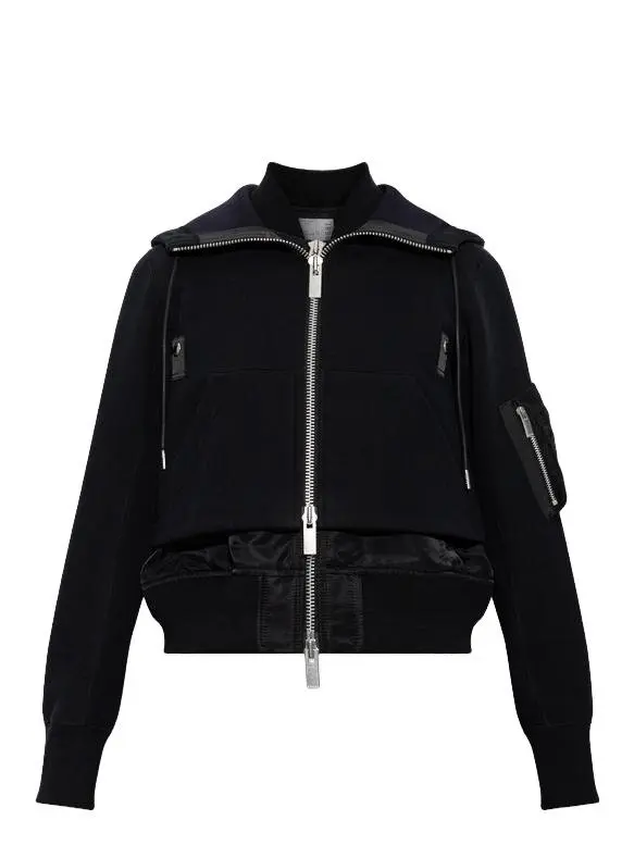 Sacai Cropped Cargo Jacket - Black