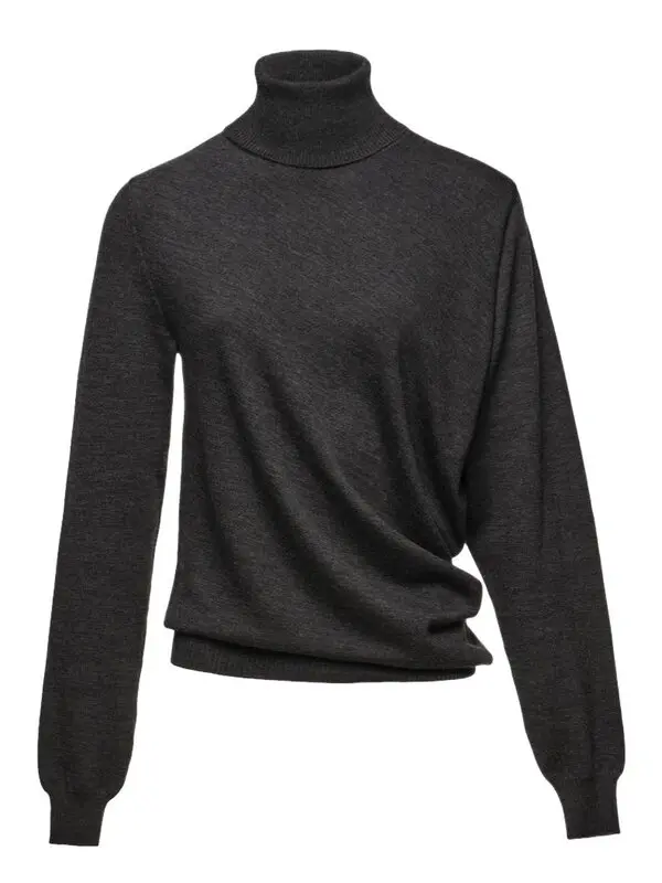 Magda Butrym Draped Turtleneck Jumper - Grey