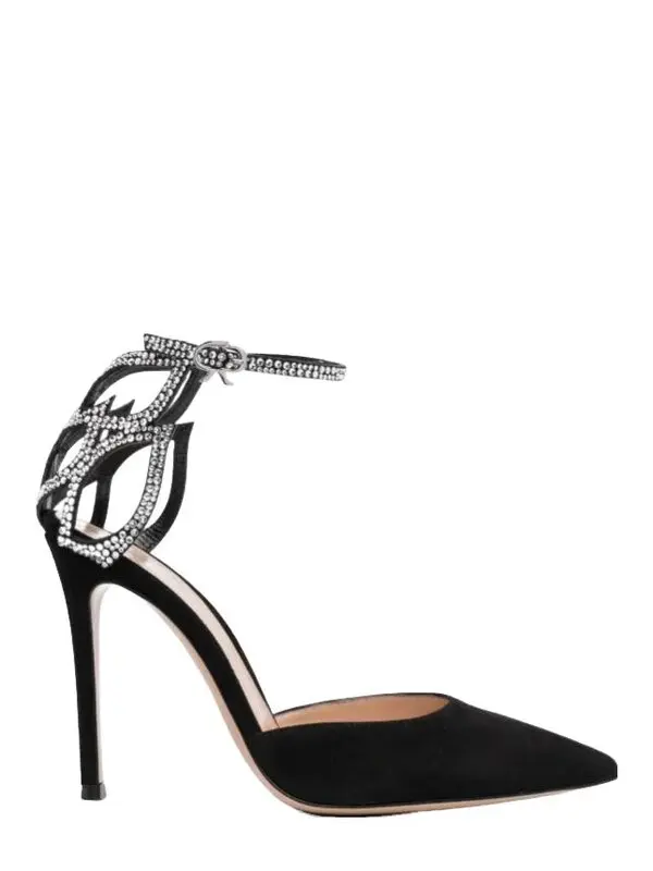GIANVITO ROSSI Crystal-embellished 115mm Heeled Pumps - Black