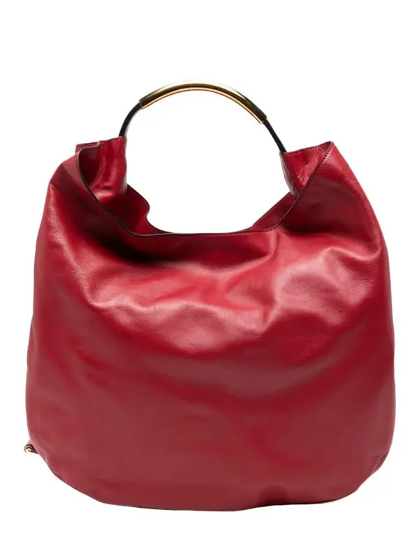 Moschino Handle Me Logo-plaque Leather Tote Bag - Red