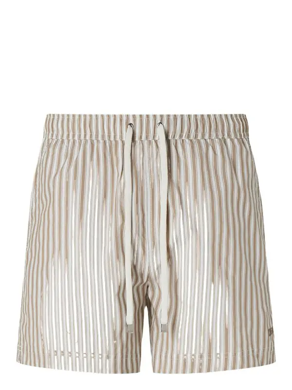Zegna Striped Swim Shorts - Beige