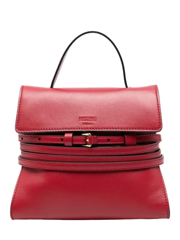 Moschino Tie Me Belt-detail Top-handle Mini Tote Bag - Red