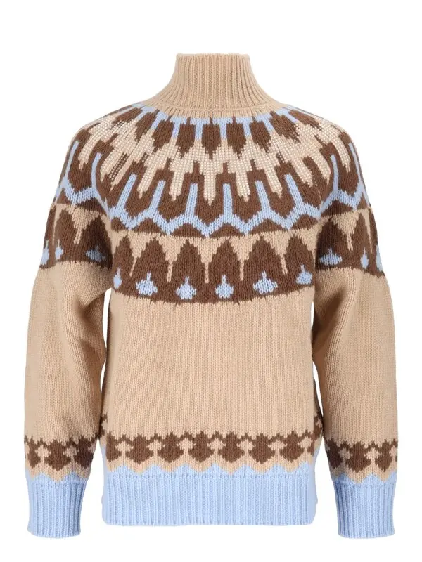 ERMANNO FIRENZE Patterned Knit Sweater - Nude