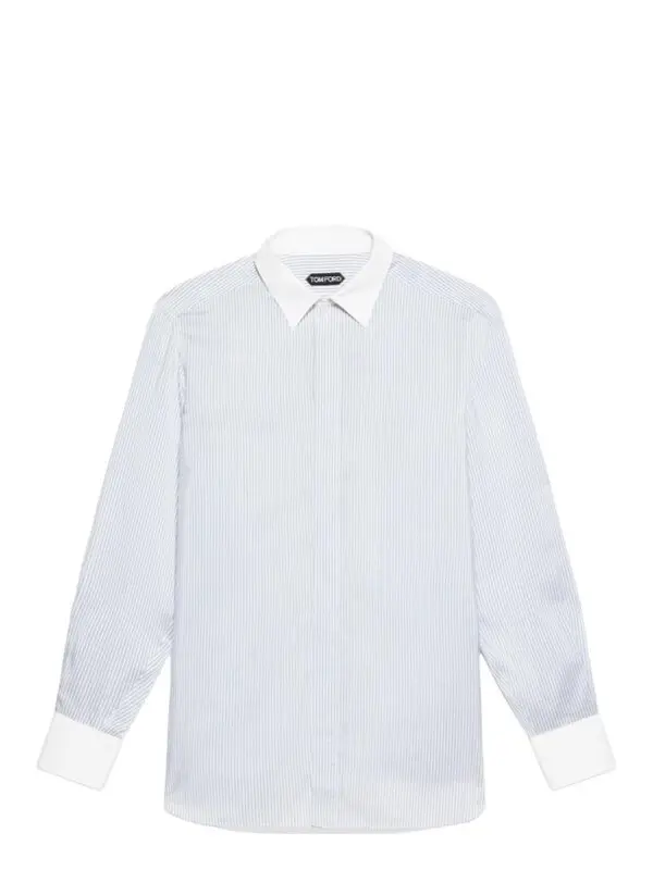 TOM FORD Silk Ladder Stripe Fluid Fit Shirt - No