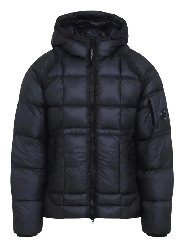 C.P. COMPANY Quilted Down Jacket With Zip Closure - Blue