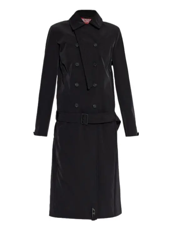 DIESEL® G-ale Double-breasted Belted Coat - Black