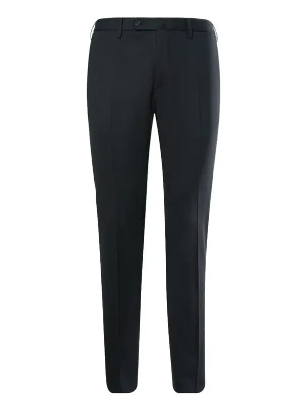Incotex Buttoned Wool-blend Pants - Black