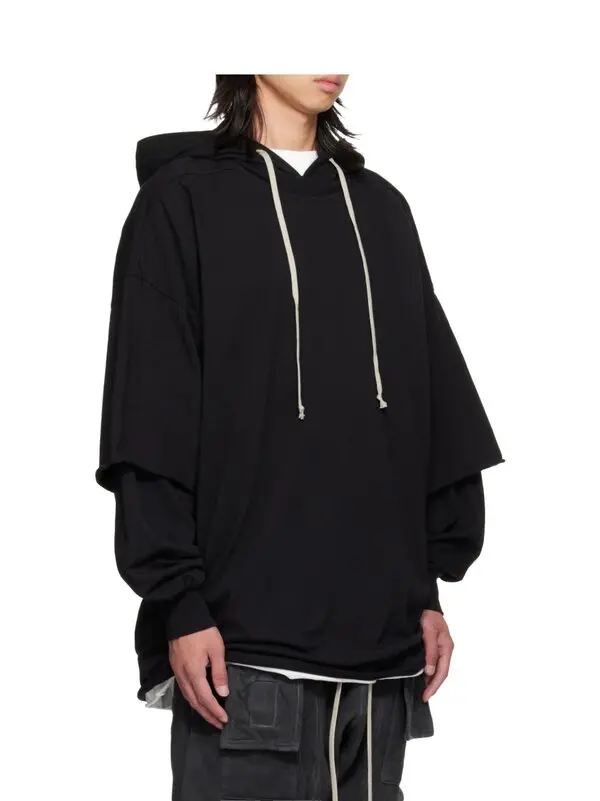 Rick Owens Layered-sleeve Hoodie - Black
