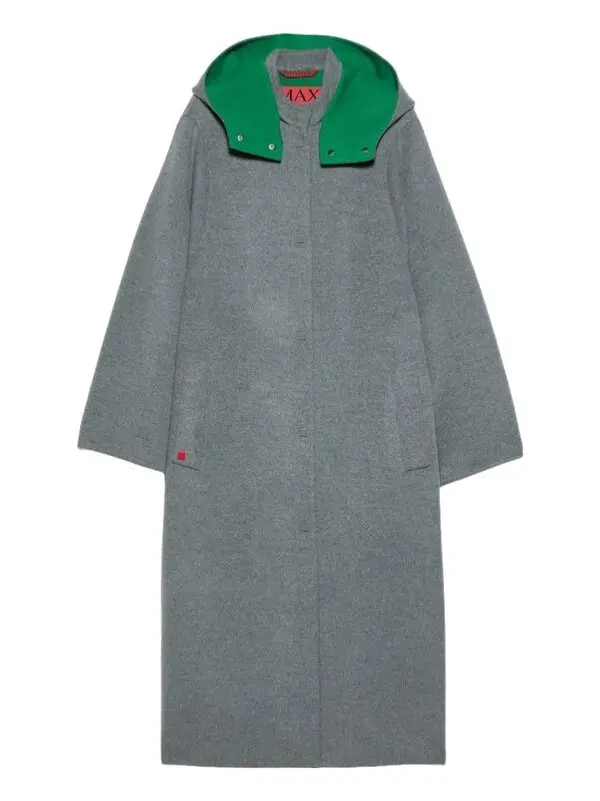 MAXCO. Oversized Double-woven Wool Coat - Mixed Gray