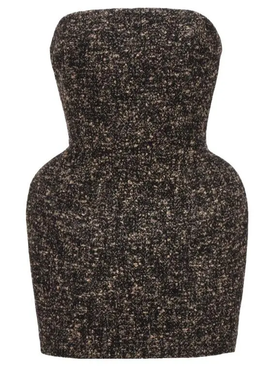 Magda Butrym Strapless Mini Dress - Brown